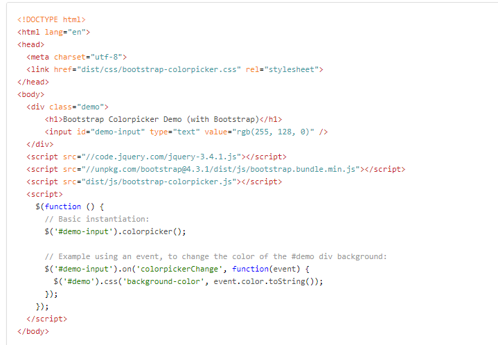 bootstrap colour picker