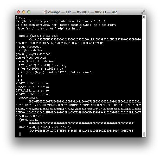 calc: C-style arbitrary precision system | SourceForge.net