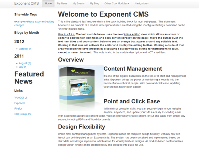 Exponent CMS download | SourceForge.net Exponent CMS download | SourceForge.net