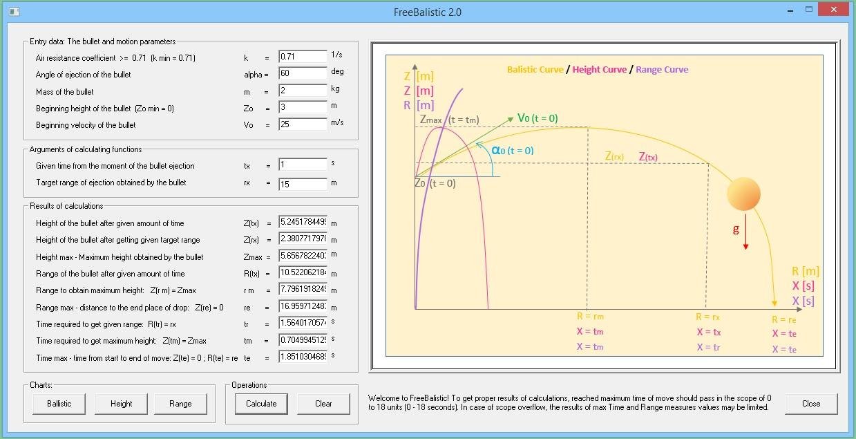 FreeBalistic - physical app to calculate ballistic curves - freebasic.net