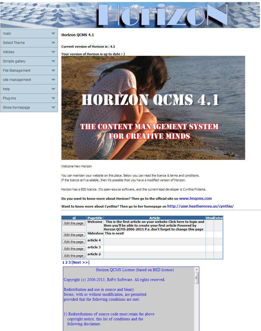 Horizon Quick Content Management System download | SourceForge.net