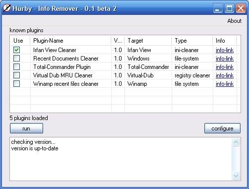 Hurby - plugin based private data remove download | SourceForge.net