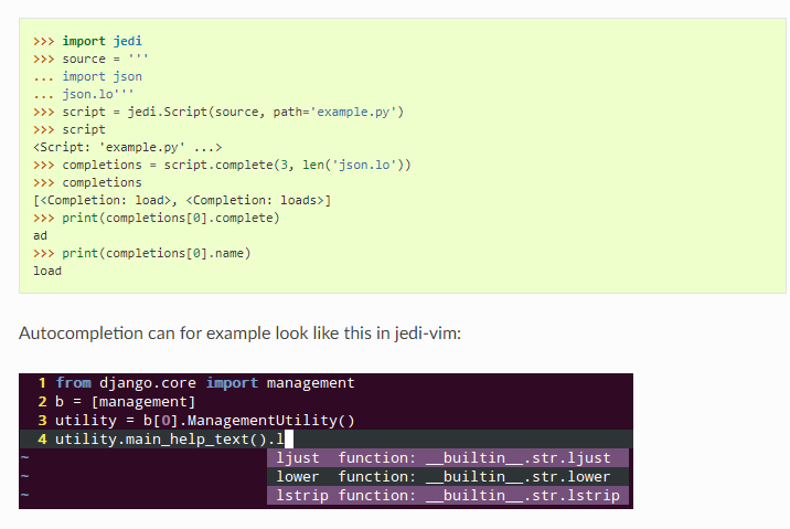 jedi code completion