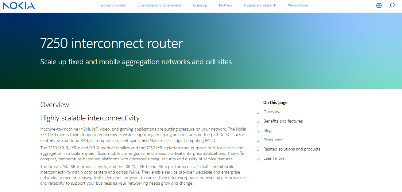nokia 7250 ixr e datasheet