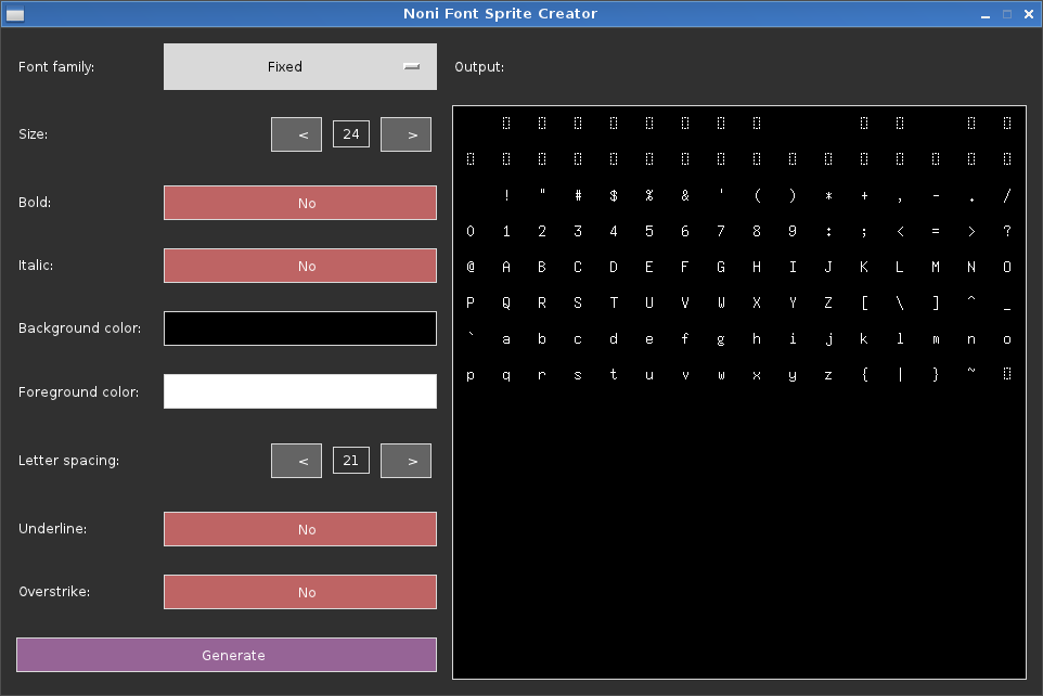 Noni Sprite Font Generator download | SourceForge.net