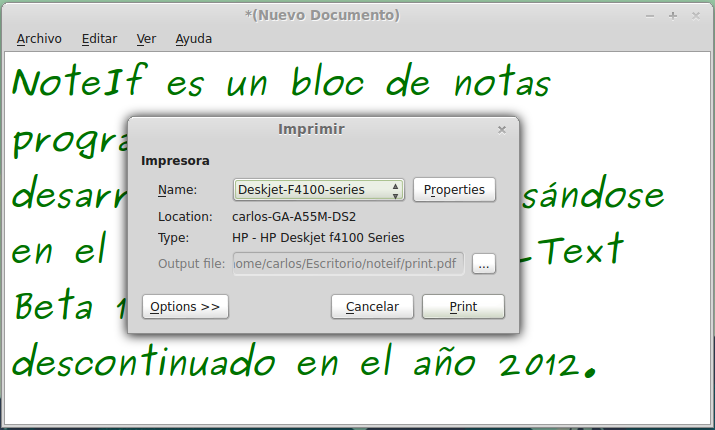 NoteIf – Bloc de notas para linux – IfTux