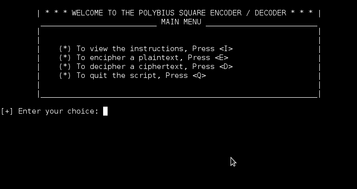 polybius square code
