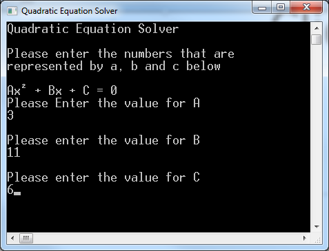 quadratic solver