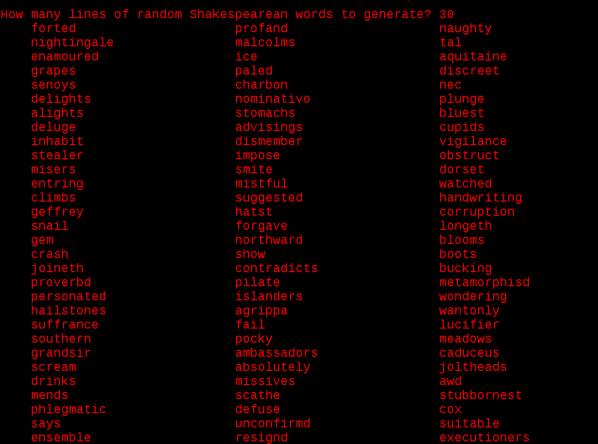 Shakespeare Word Generator download | SourceForge.net