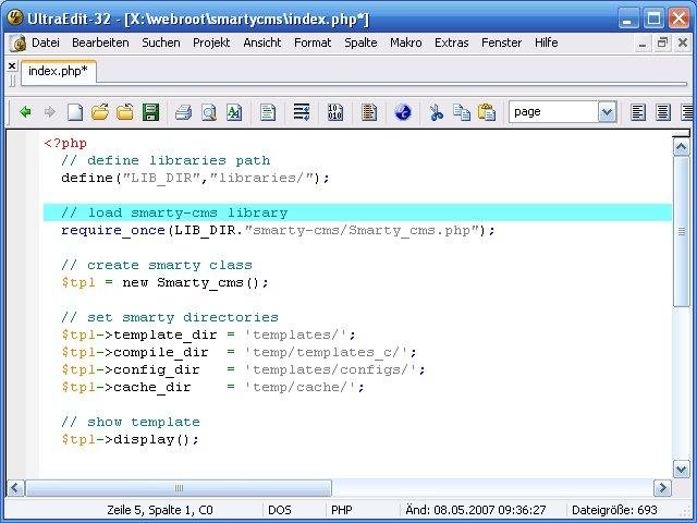 smarty templating engine