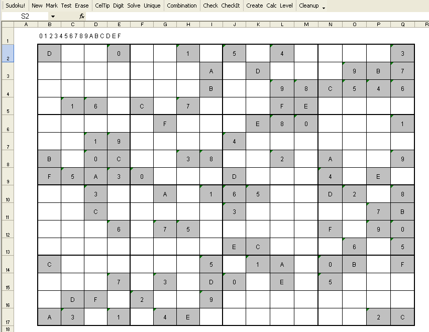 excel sudoku solver template