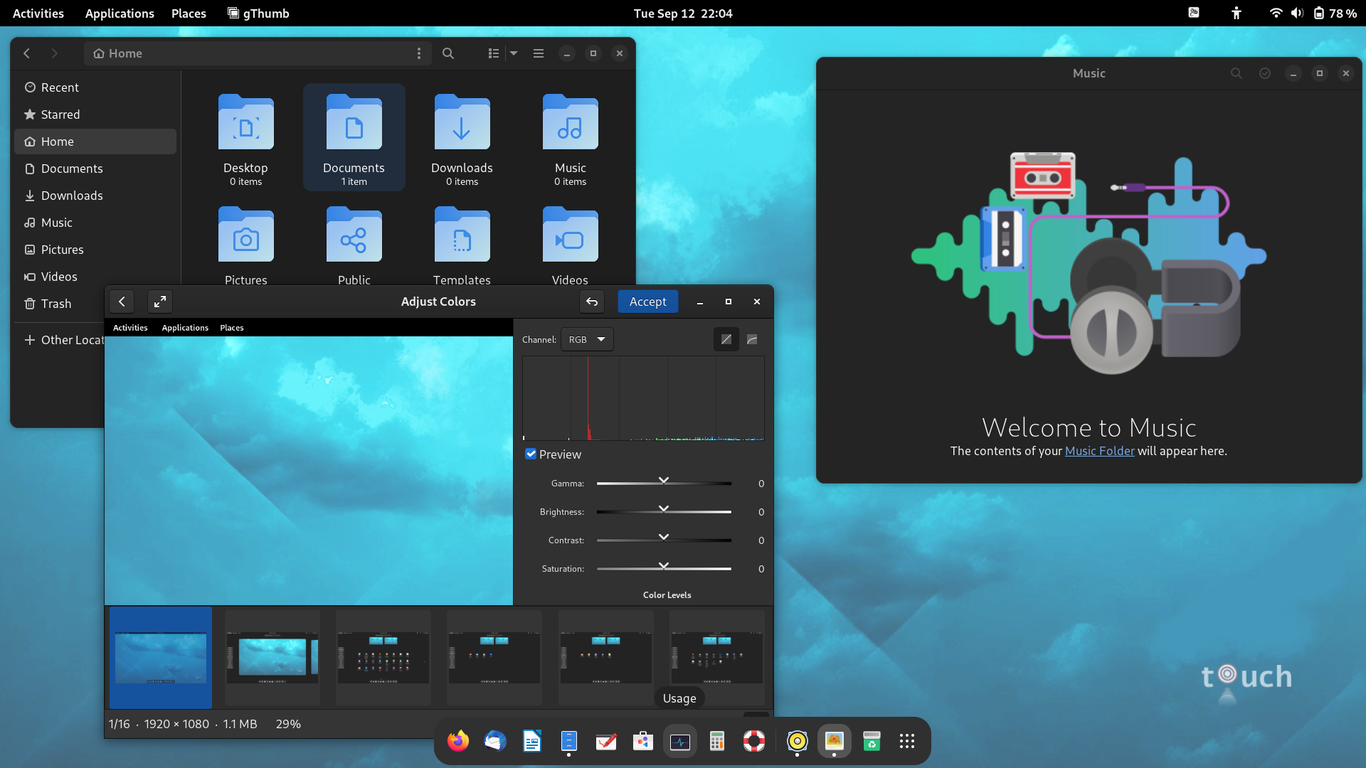 touch screen operating system
