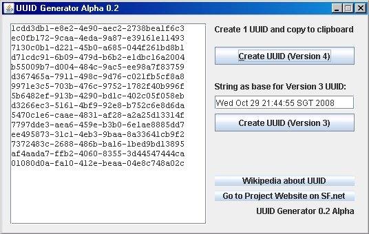 Uuid Generator Sourceforgenet