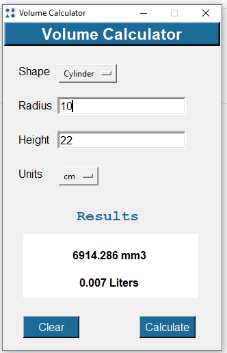 Volume Calculator